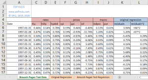 Breusch-Pagan Test with Excel – EXFINSIS